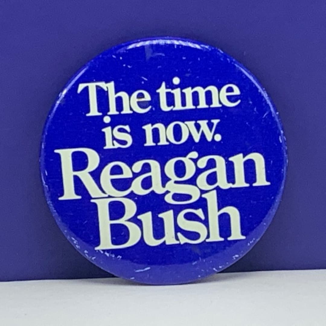 RONALD REAGAN PINBACK George Bush Pin Election 1984 Political ...