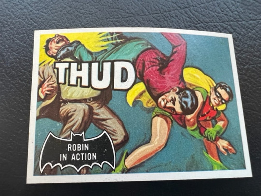 Batman Robin Joker Card 1966 Periodical Topps DC Comics TCG #18 Thud ...