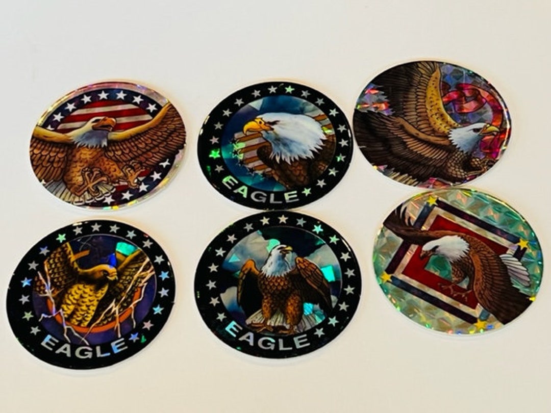 American Bald Eagle Pogs Lot Slammer Milk Cap Game Poggs Vtg America ...