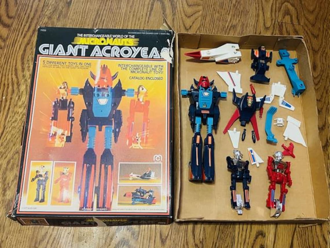 Giant Acroyear Micronauts Action Figure Vtg Robot 1977 Mego Set Box ...
