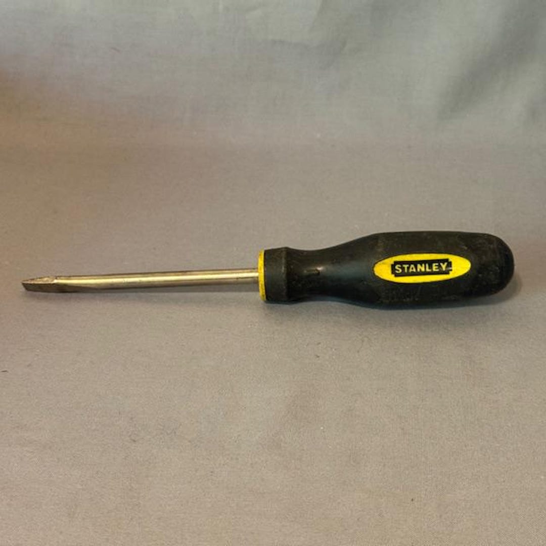 Vintage Tools Stanley Screwdriver Flat Head 7.5" Inch Yellow Black ...