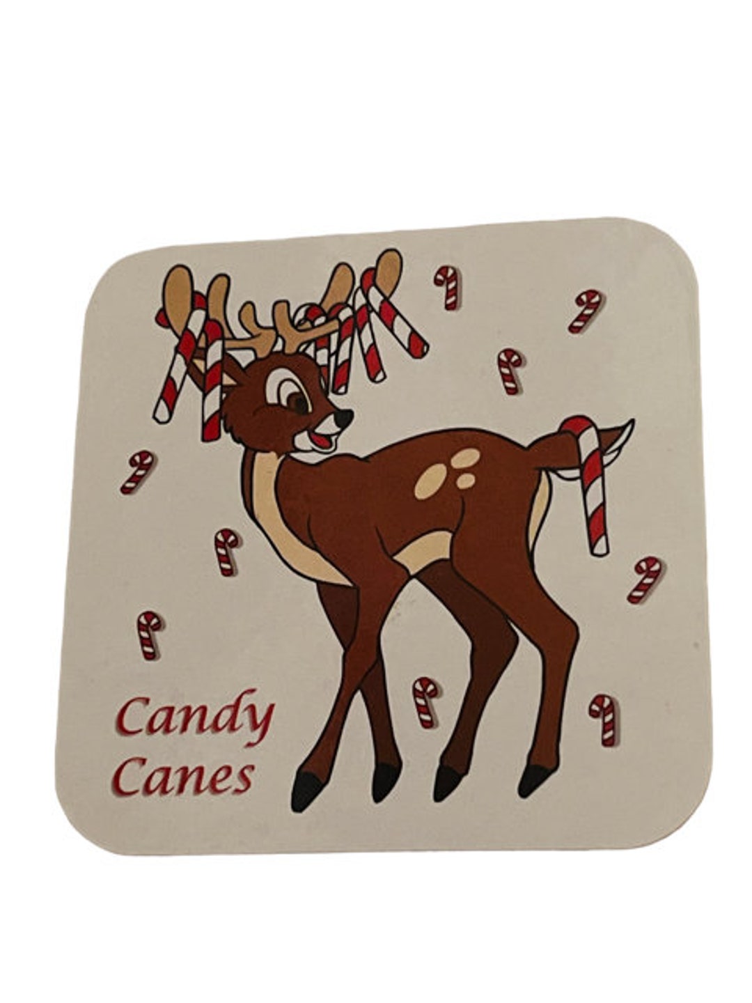 Rudolph Red Nosed Reindeer Christmas Drink Coaster Egg Nog Cork Holiday ...
