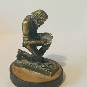 Gold Digger Miner Postel 1978 Pewter Western Native Figurine Sculpture ...