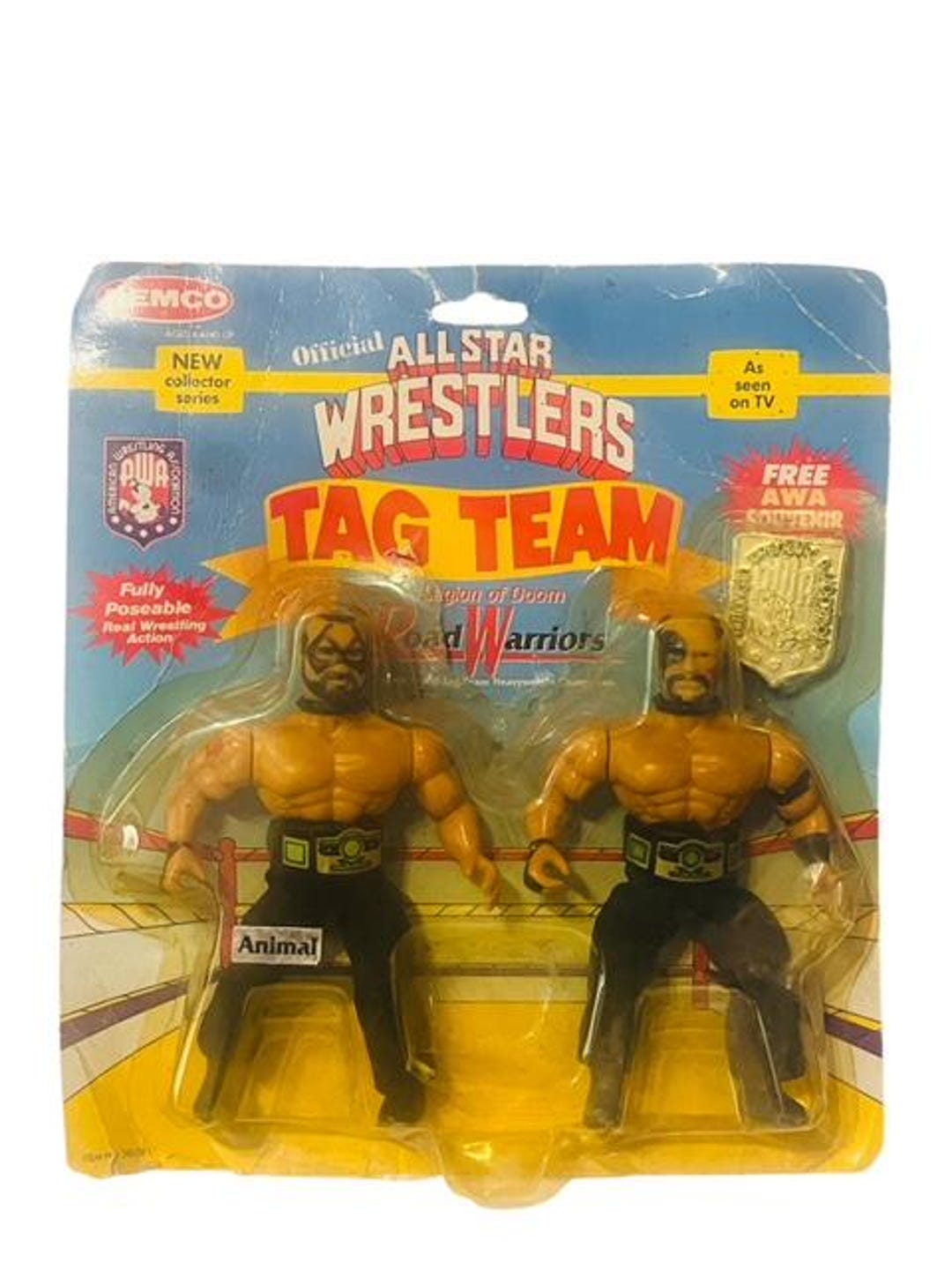 Road Warriors Remco AWA Wrestler Figures MOC Vtg All Star WWF Hawk ...