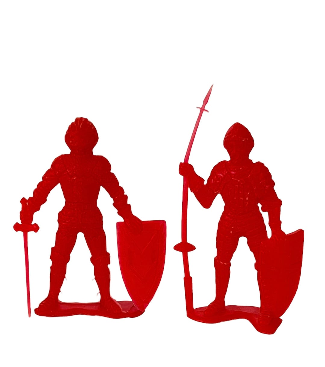 Medieval Knight Vtg Plastic Toy Figure 1960 Britain Marx Mpc Lot Red ...