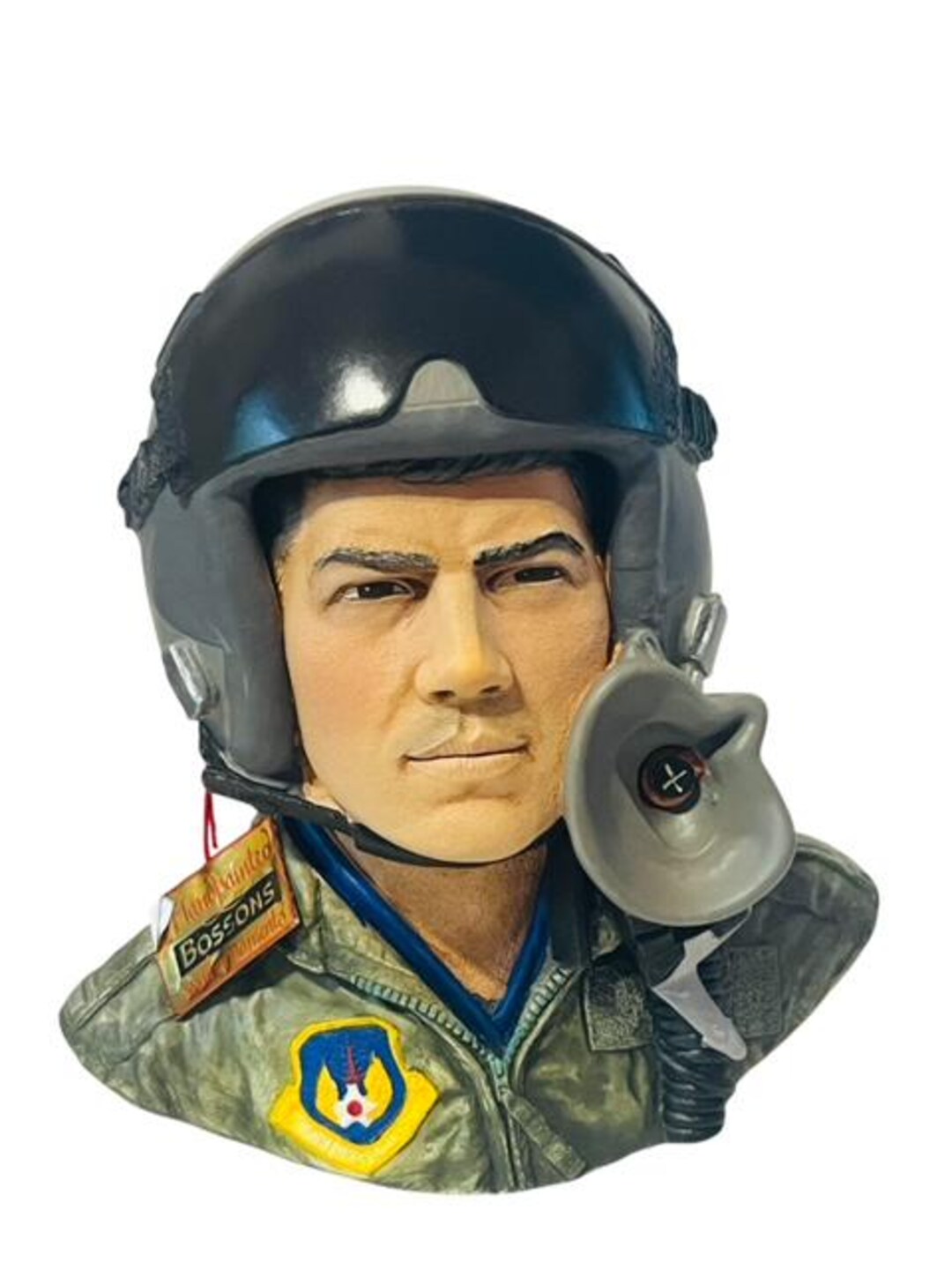 Bosson Chalkware Legend Face Figurine England Bust Desert Storm Pilot ...