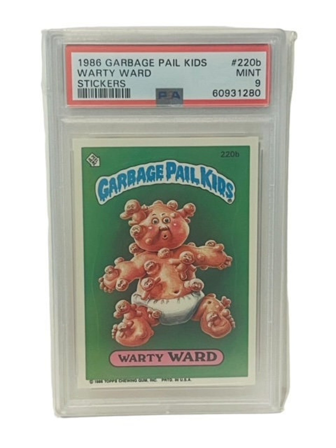 Warty Ward Garbage Pail Kids Trading Card 1986 PSA 9 Sticker GPK #220b ...