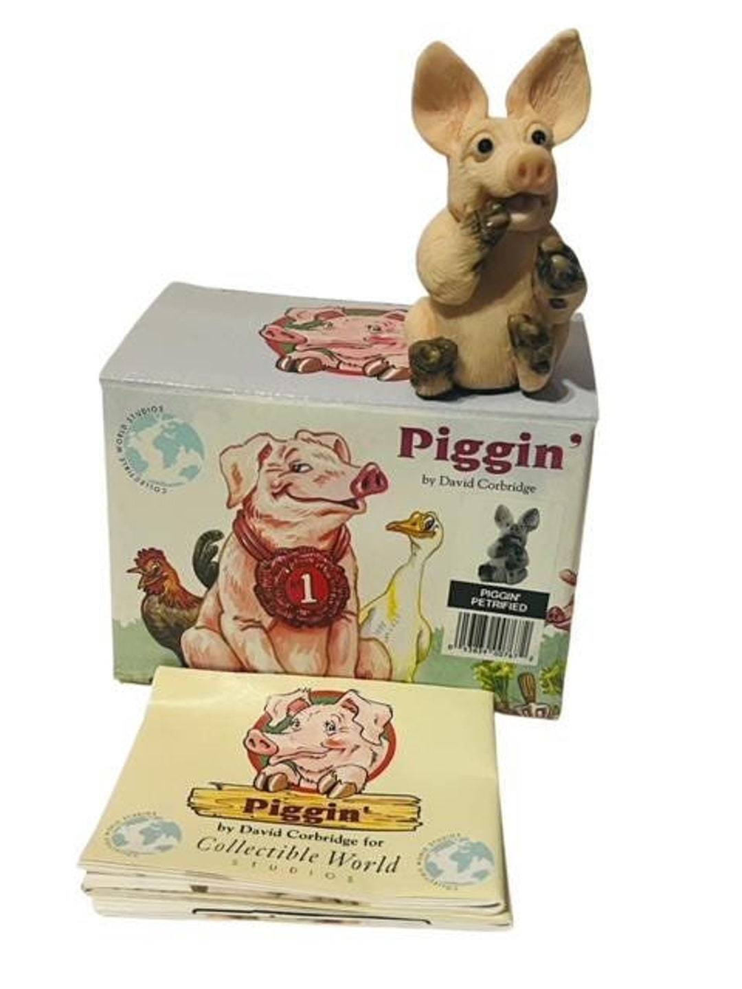 Pig Figurine Anthropomorphic Corbridge Piglet Flambro Piggin BOX ...