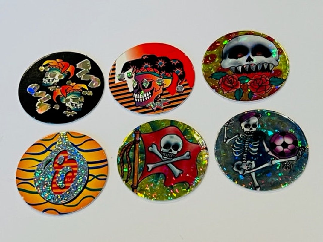 Poison Pogs Lot Slammer Milk Cap Game Vtg Skull Skeleton Punk - Etsy