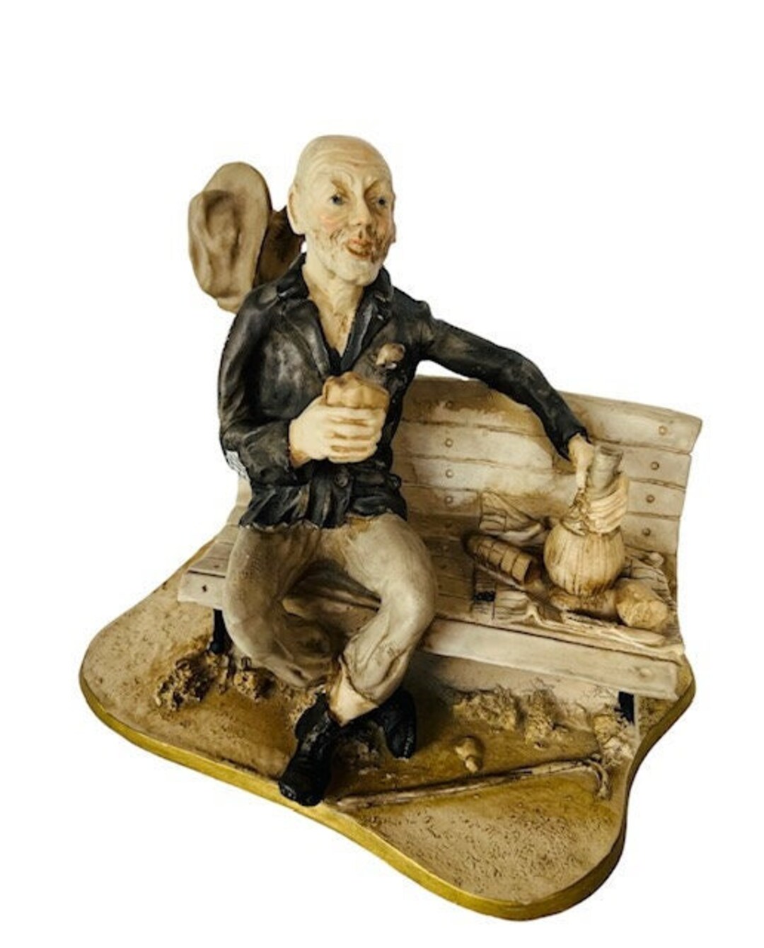 Capodimonte Figurine Sculpture Signed Gricci Neapolitan Caselli Bench ...