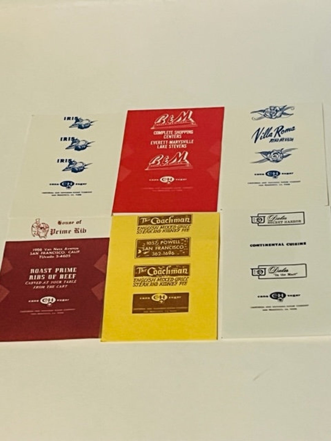 Sugar Packet Advertising Ad Ephemera LOT Antique Vtg California B&M ...