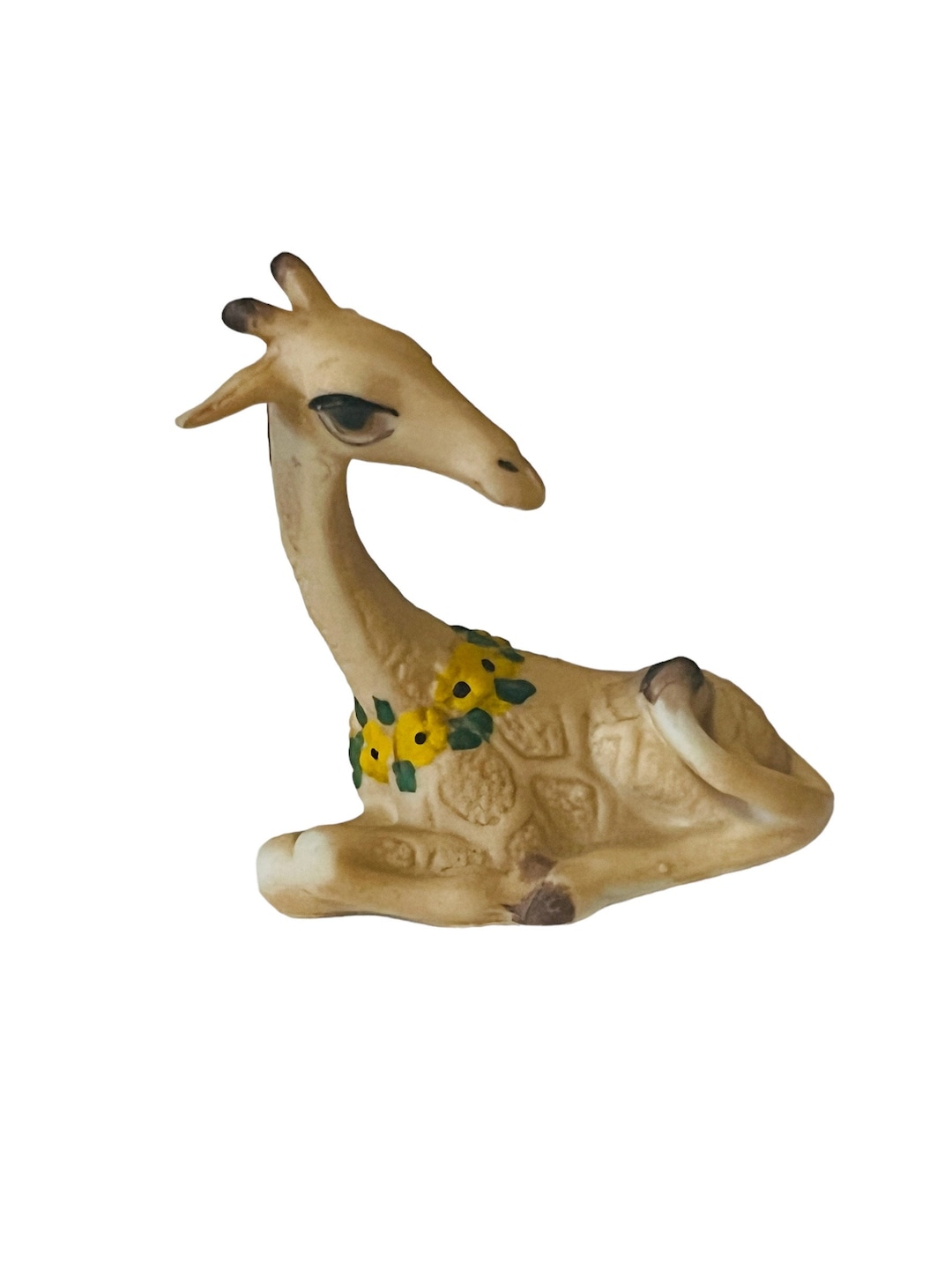 Porcelain Giraffe Figurine Vtg Anthropomorphic Miniature Floral Lei ...