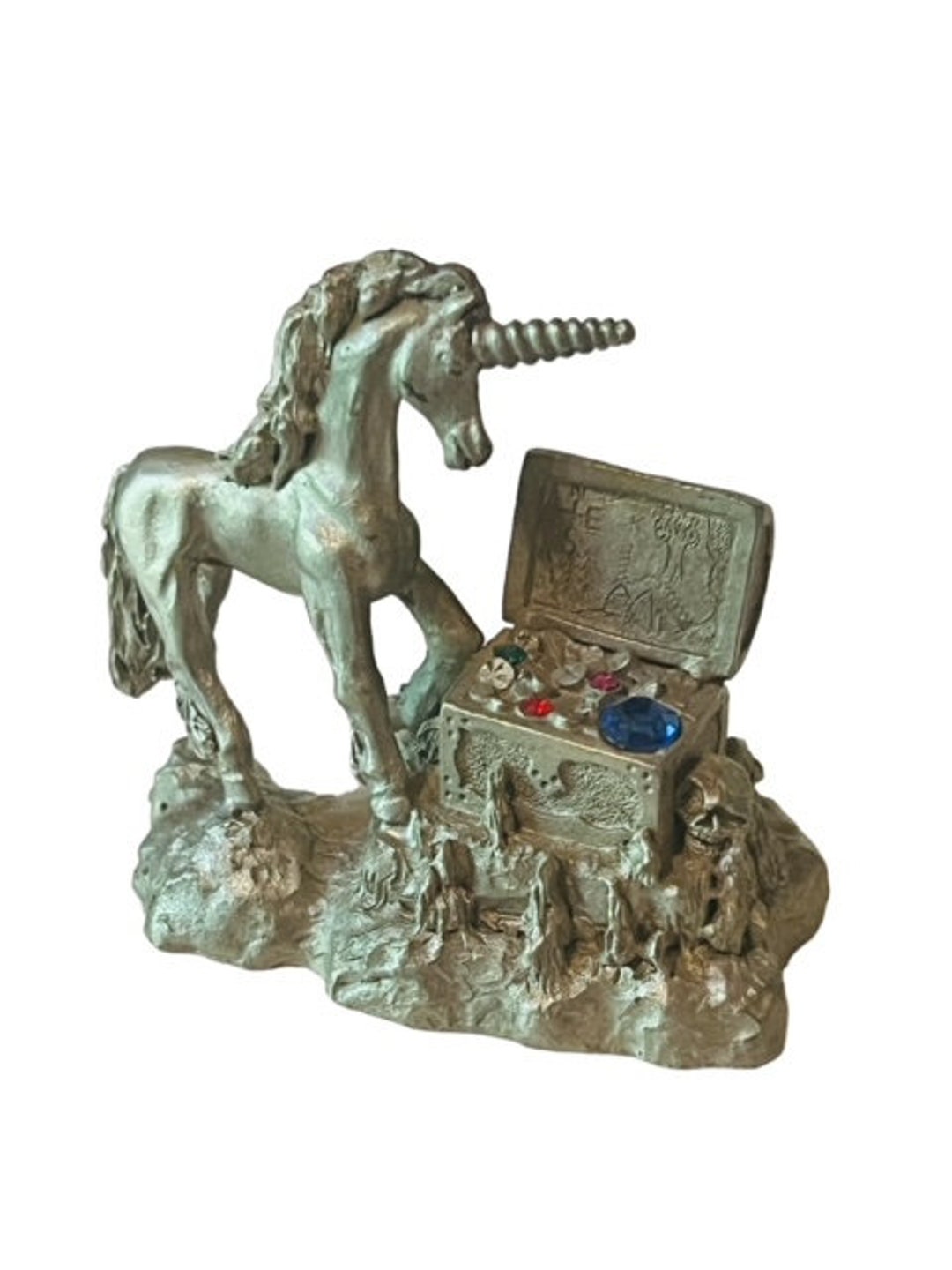 Unicorn Figurine Pegasus SIGNED Fantasy Wizard Pewter Spoontiques ...
