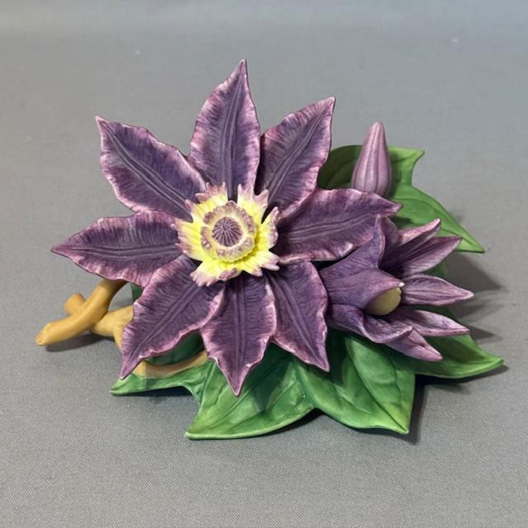 Vintage Lenox Porcelain Flower Figurine Capodimonte Gift 2004 Clematis ...
