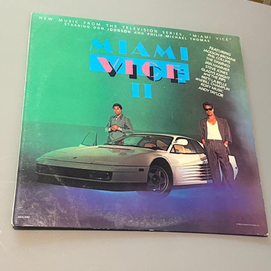 Miami Vice 2 II Vintage Vinyl Record Album Cover 12" LP Soundtrack Don ...