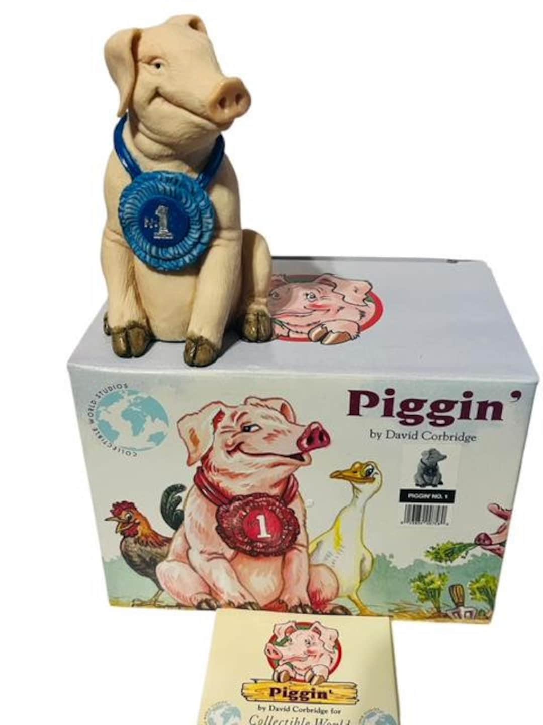 Pig Figurine Anthropomorphic Corbridge Piglet Flambro Piggin BOX No 1 ...