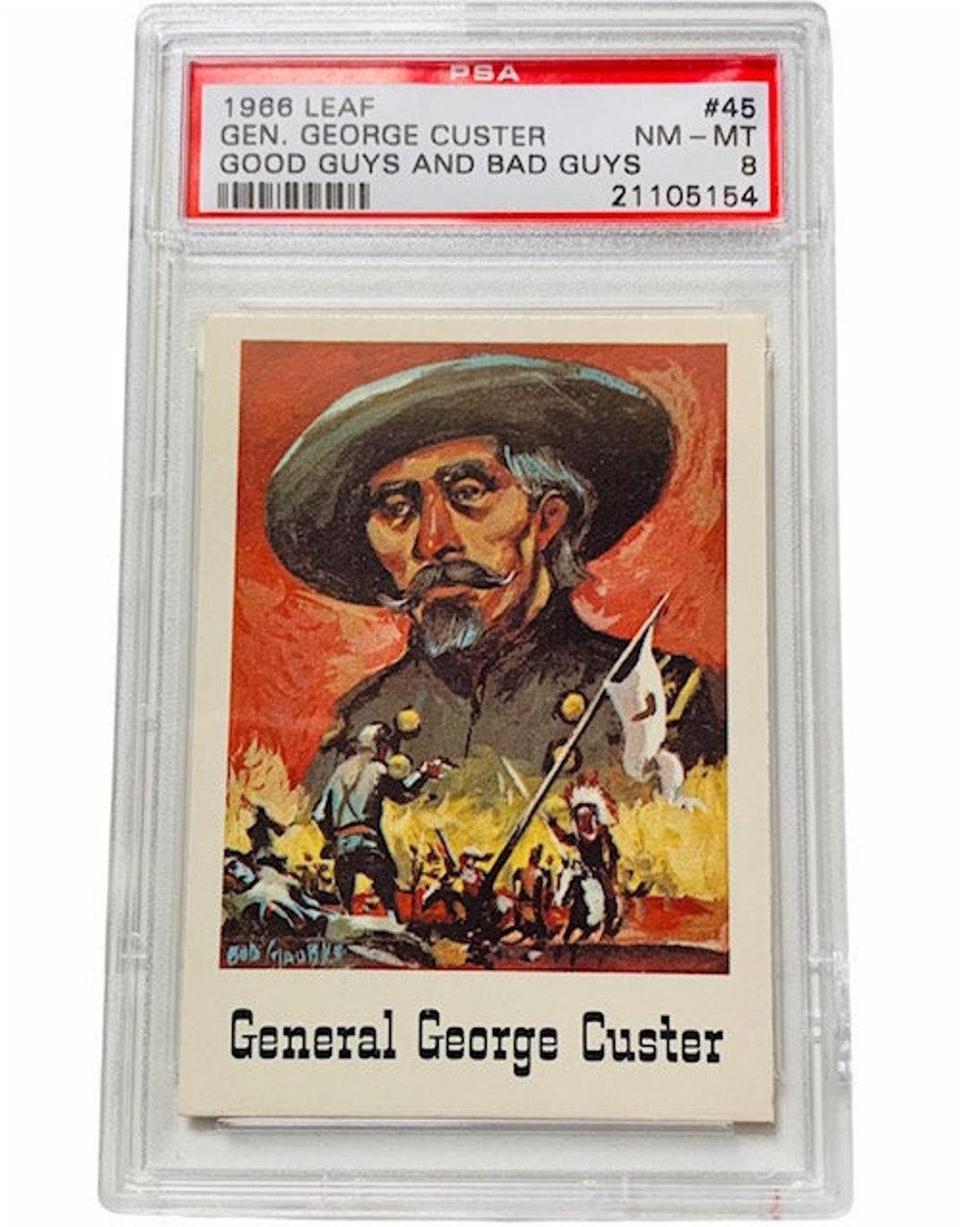 General George Custer Cowboy Western Trading Card 1966 Leaf Good Guys ...