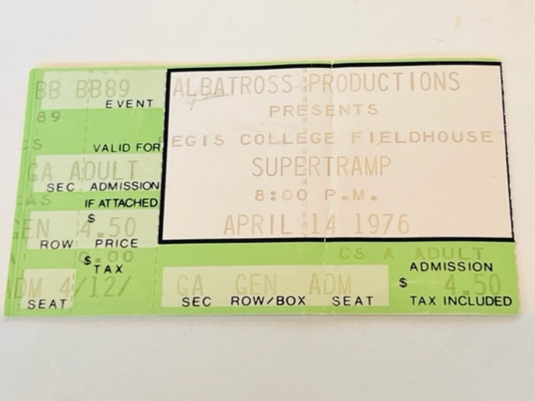 Supertramp Rock Concert Ticket Stub Pop Memorabilia Music Heavy Metal ...