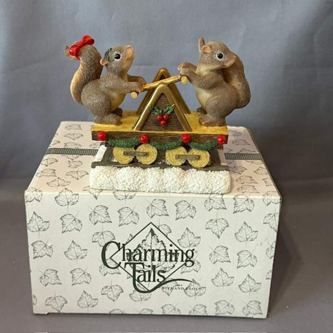 Vintage Charming Tails Figurine Fitz Floyd Christmas Mouse Wait for Us ...