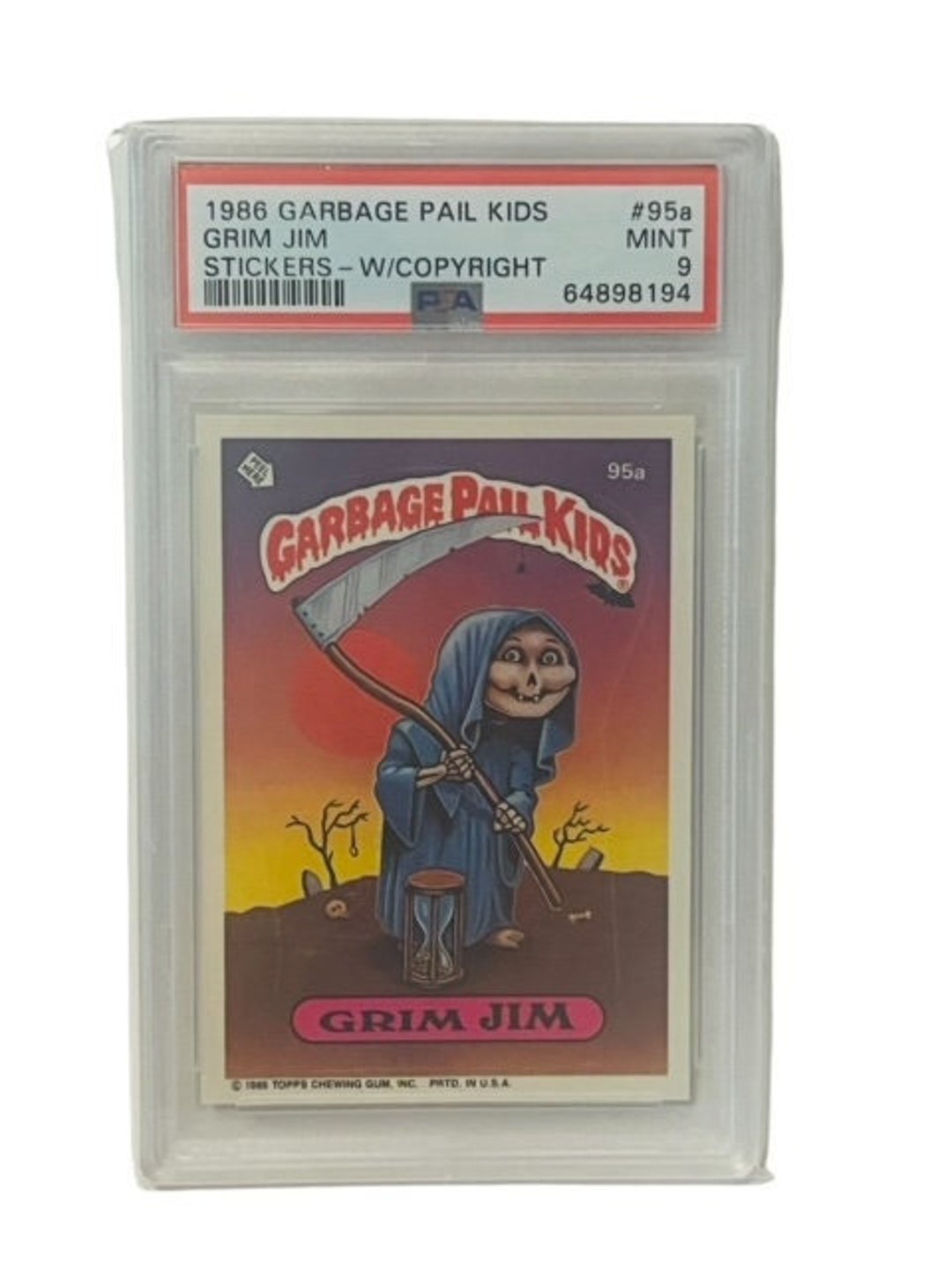 Grim Jim Garbage Pail Kids Trading Card 1986 PSA 9 Sticker GPK #95a ...