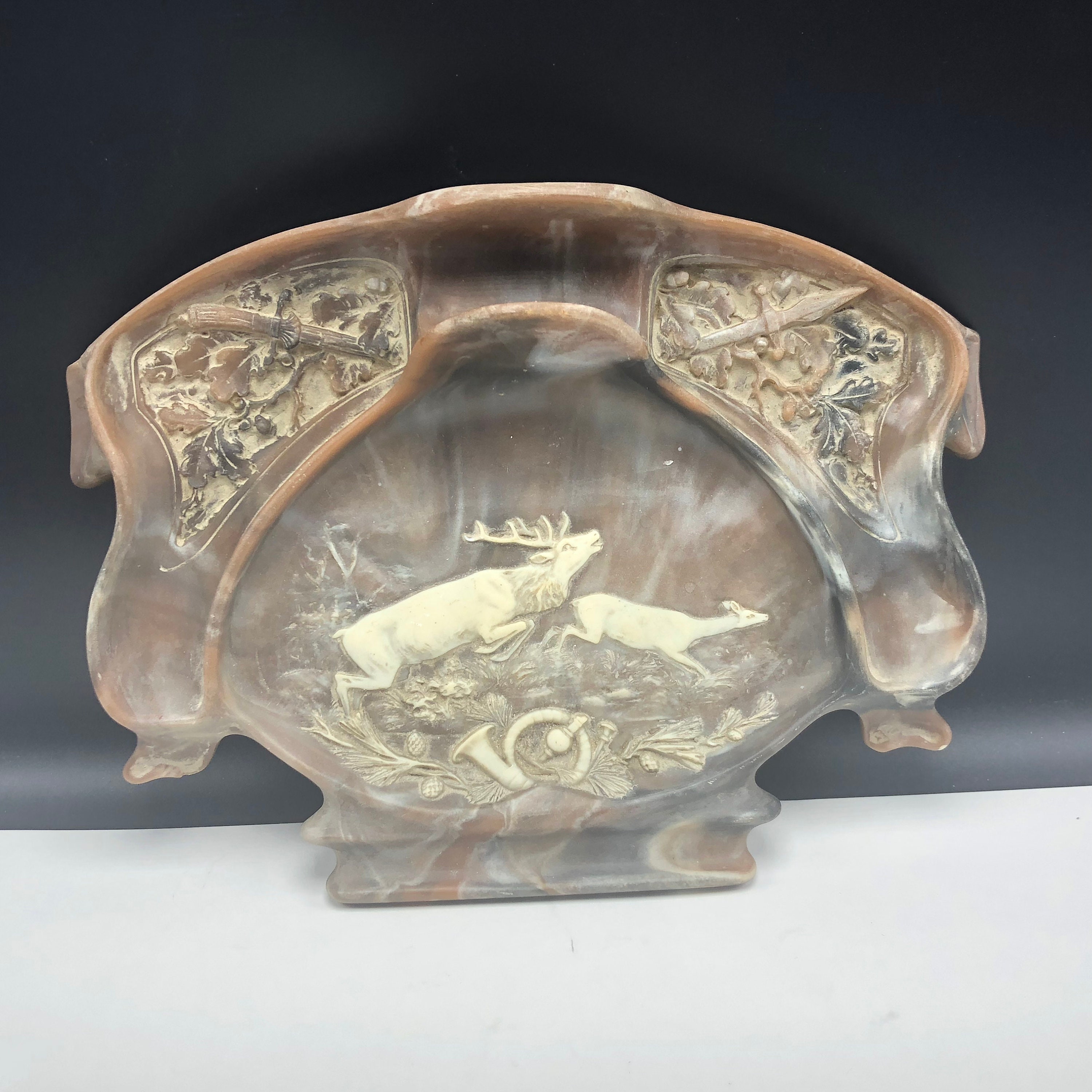 VINTAGE INCOLAY MARBLE Stone Jewelry Trinket Mens Storage Box | Etsy