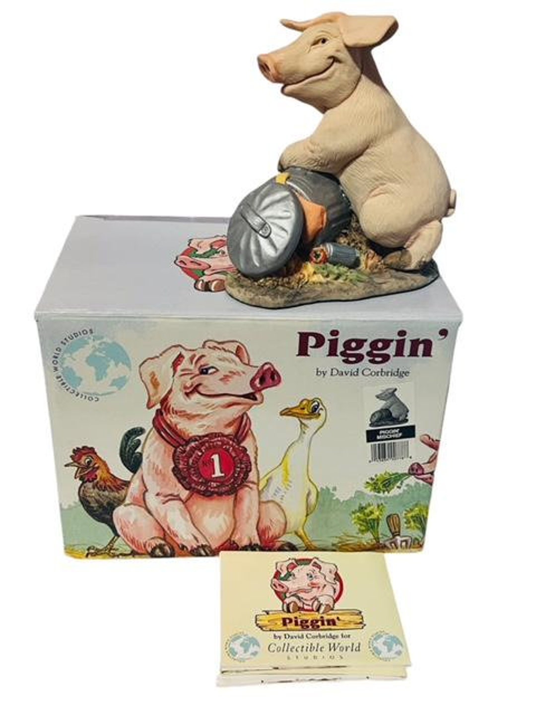 Pig Figurine Anthropomorphic Corbridge Piglet Flambro Piggin BOX ...