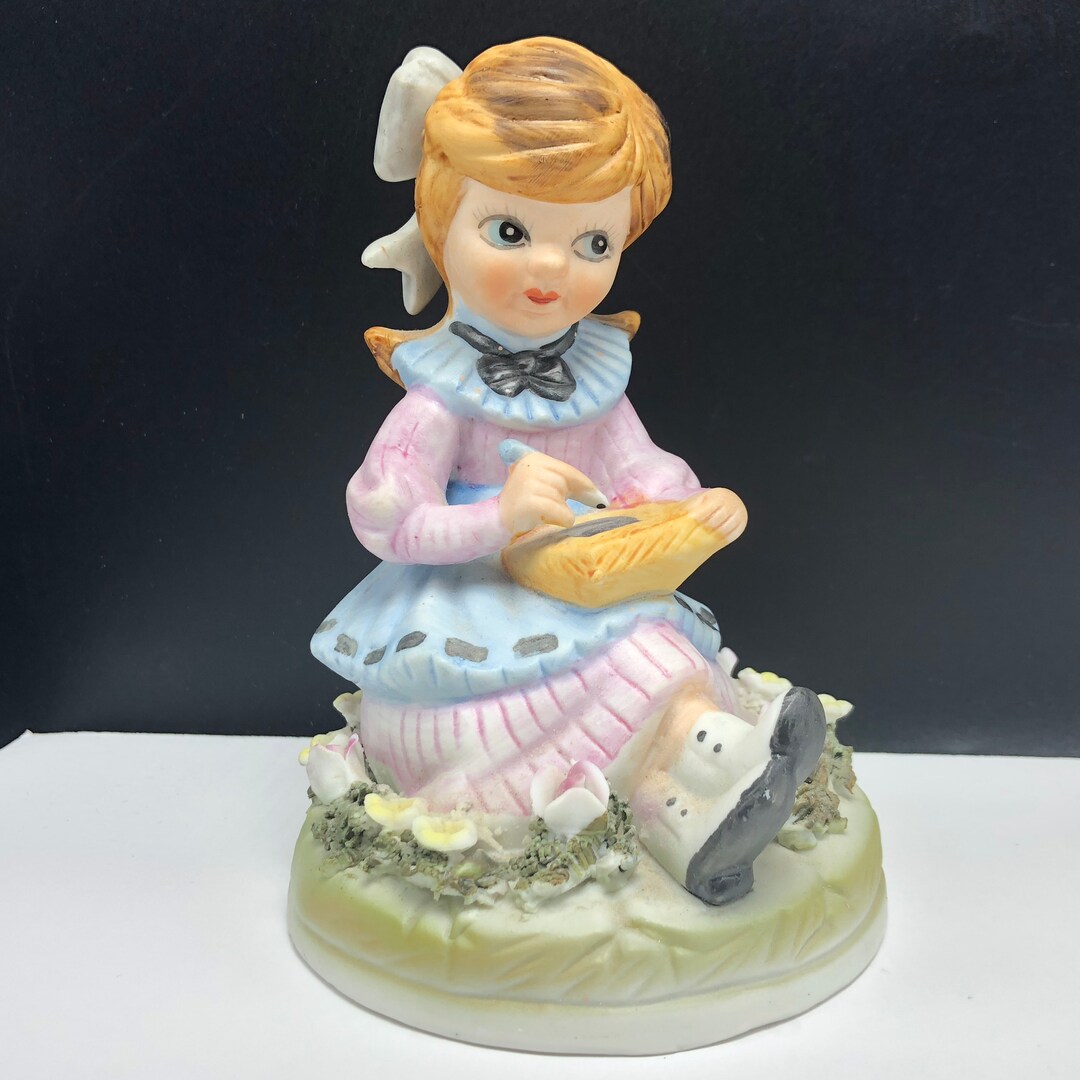 CROWN ROYAL PORCELAIN Figurine Statue Sculpture Hand Painted Student ...