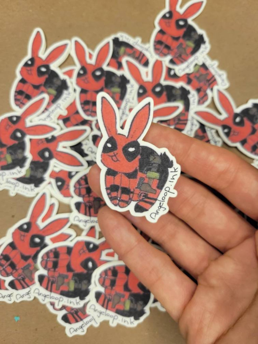 Deadpool Bunny Sticker Matt Vinyl Waterproof Bunny Vinyl Stickers Cute ...
