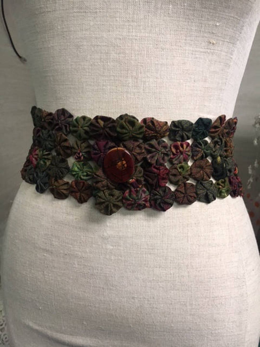 Vintage Fabric Yoyo Belt is Wearable Art - Etsy