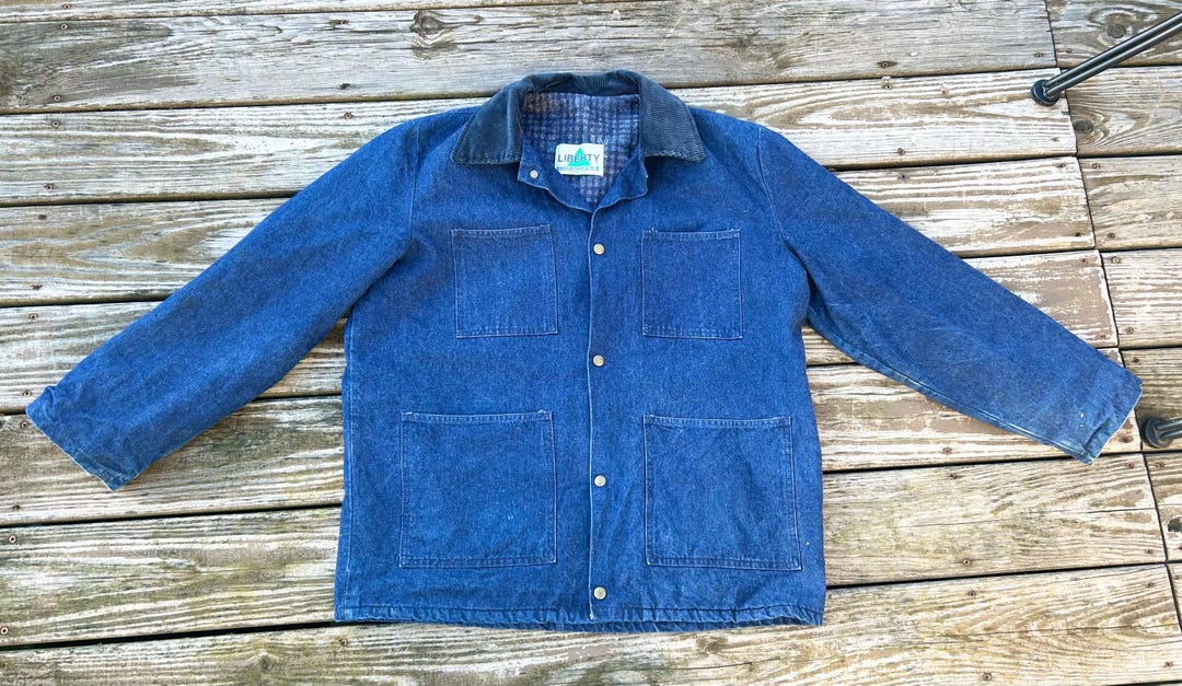 Vintage Liberty Denim Chore Jacket 1980’s Flannel Lined - Etsy