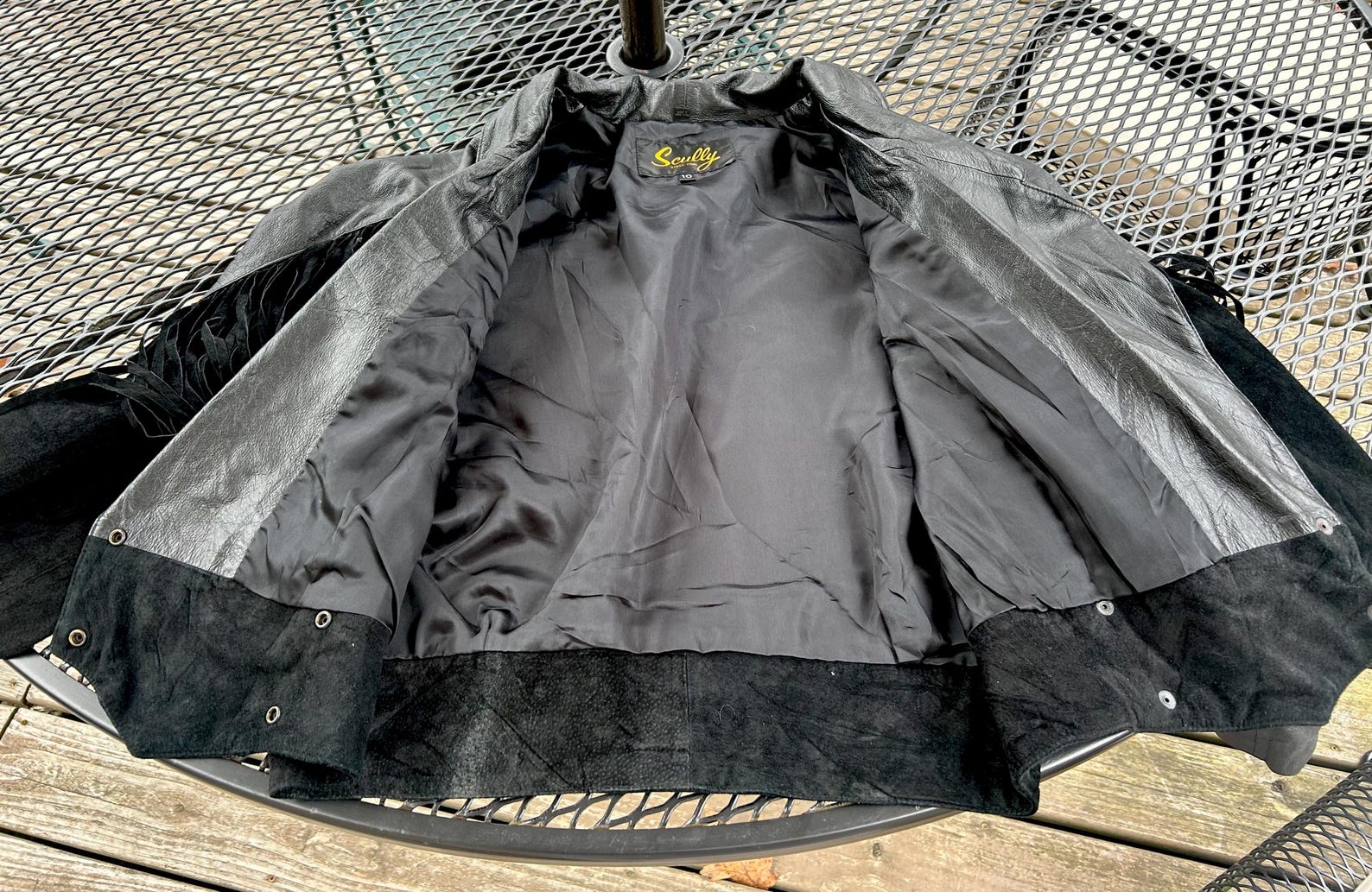 Scully Black Leather Cropped Western Style Jacket With Fringe on Front ...