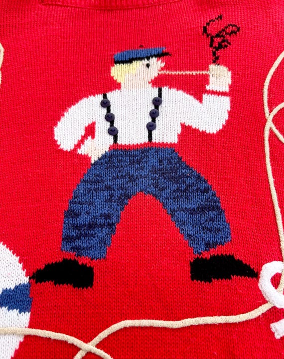 1980’s Ashleigh Morgan Nautical Sailor Summer Sweater… - Gem