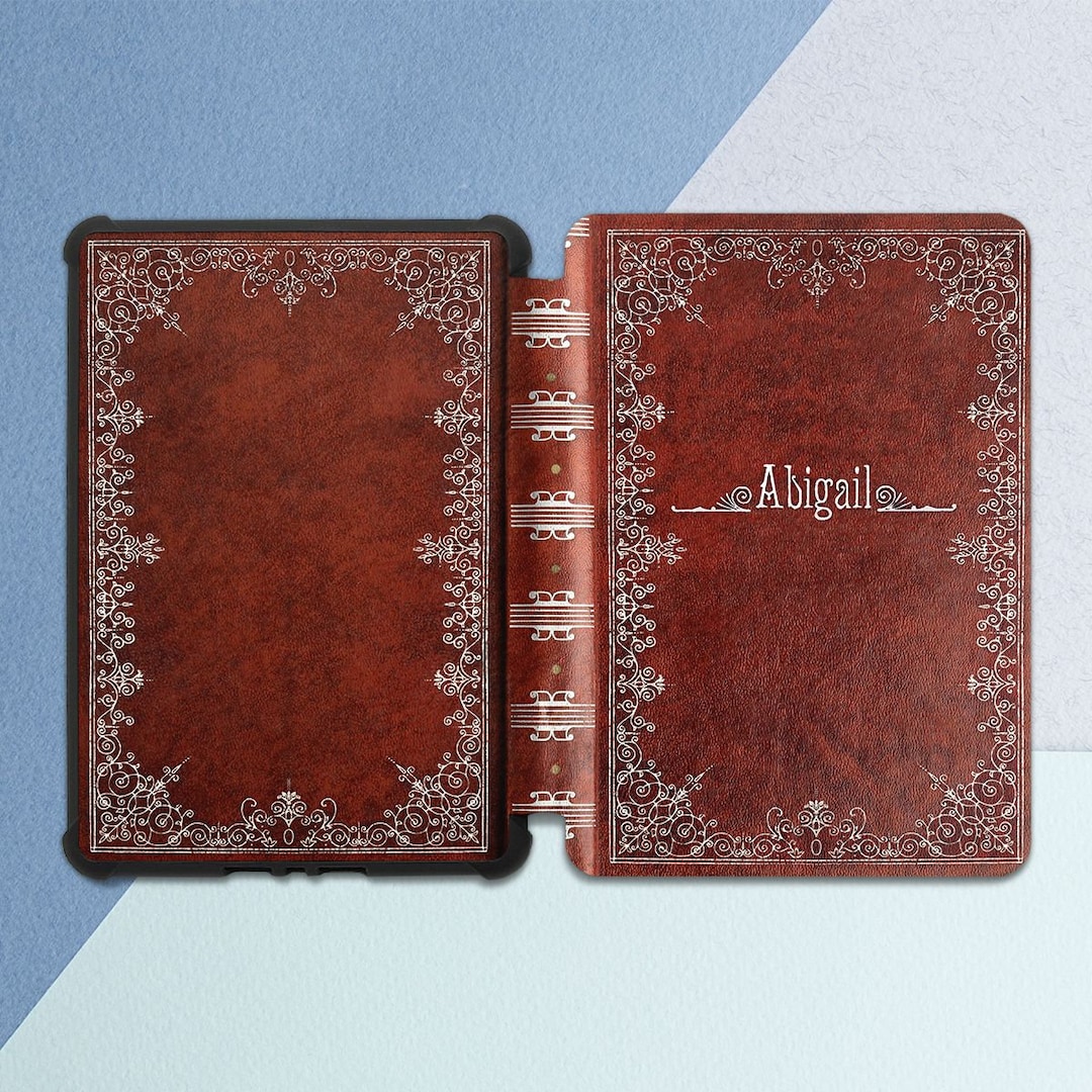 Kindle Case Book Print Deep Red Case Kindle Case Vintage Personalized ...
