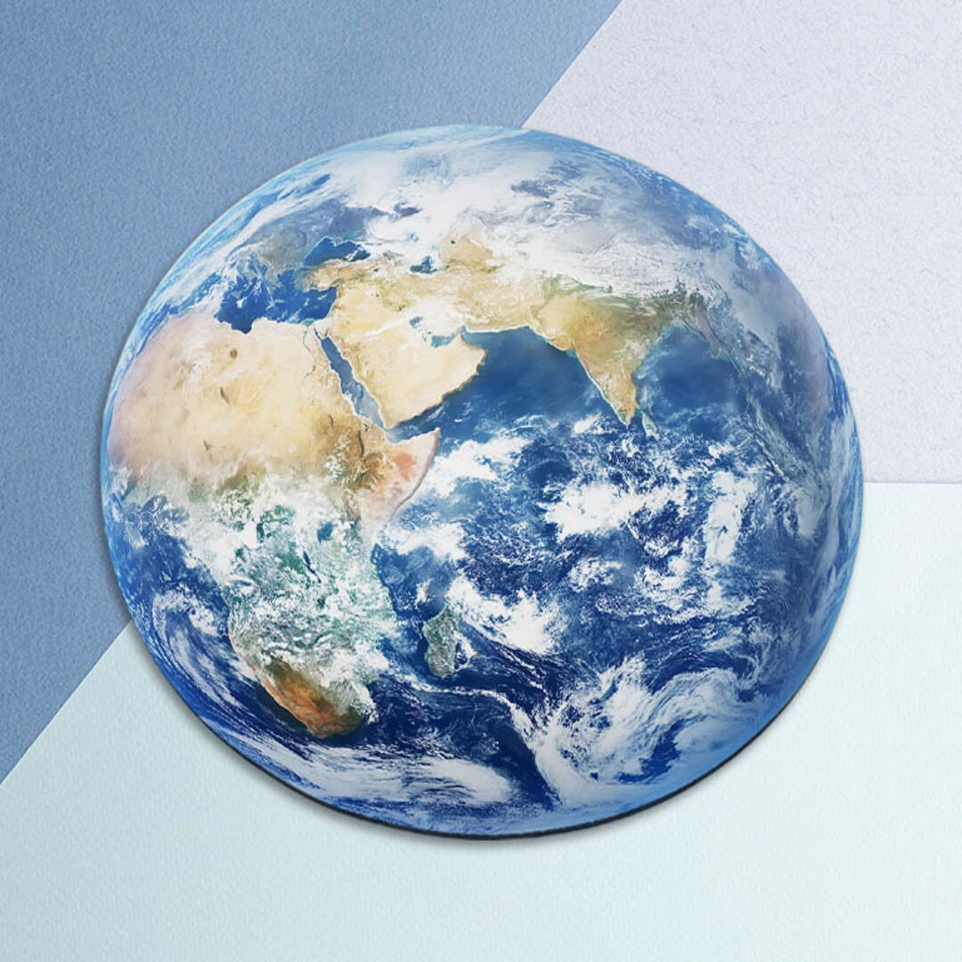 Mousepad Earth Blue Planet Mouse Mat Teachers Gift Round Mouse Pad ...