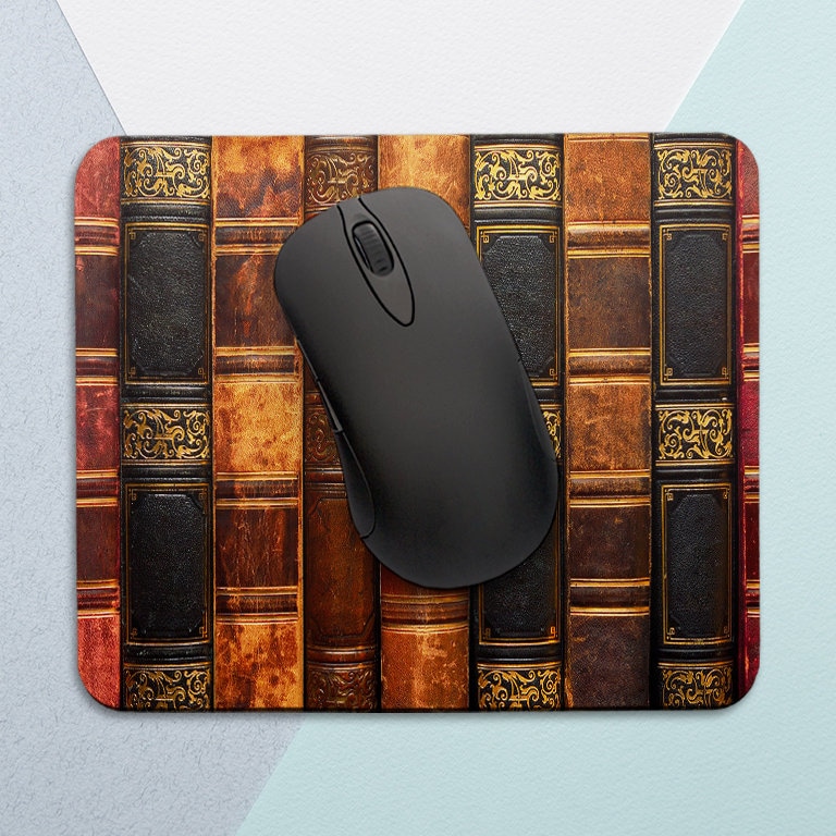 Mousepad Book Mousepad Library Vintage Design Square Mouse Pad | Etsy