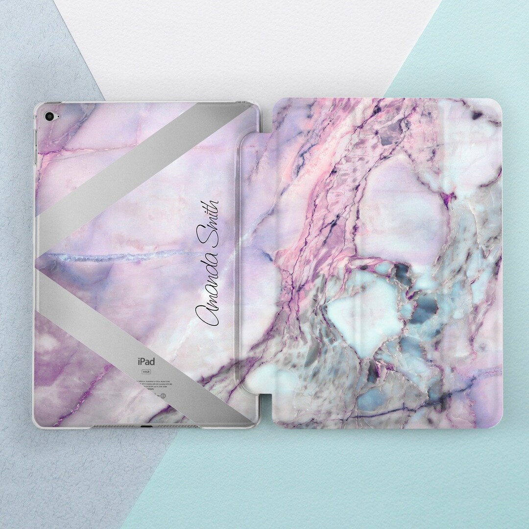 Marble iPad Case Personalized Custom Name iPad Pro 10.5 Pro 12.9 Violet ...