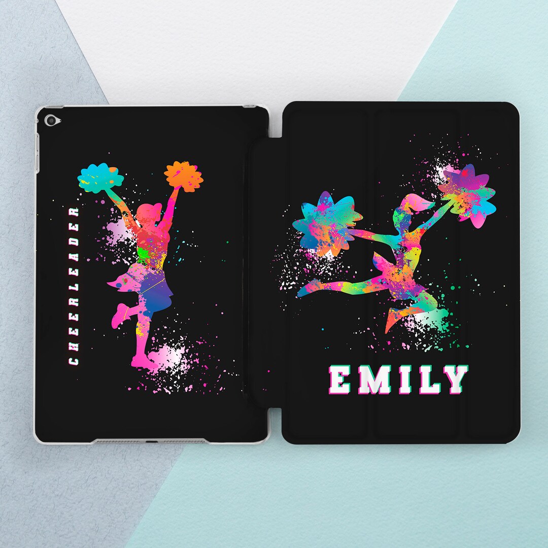 Cheerleading Art Case Custom Name Print Personalized Case Watercolor ...