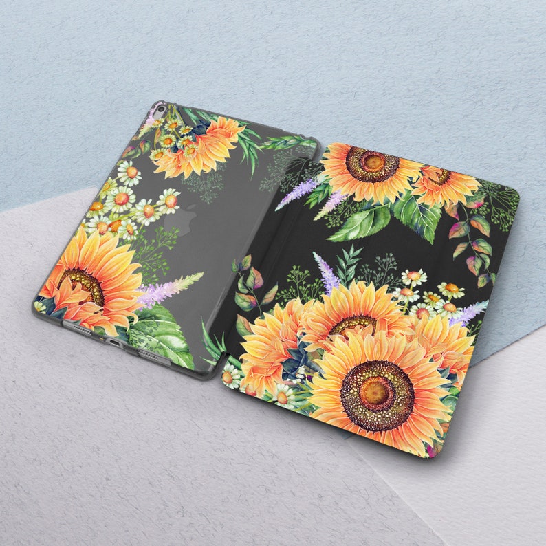 Sunflower iPad Case Flowers Cute Floral Leaf Yellow Flowers Summer ...