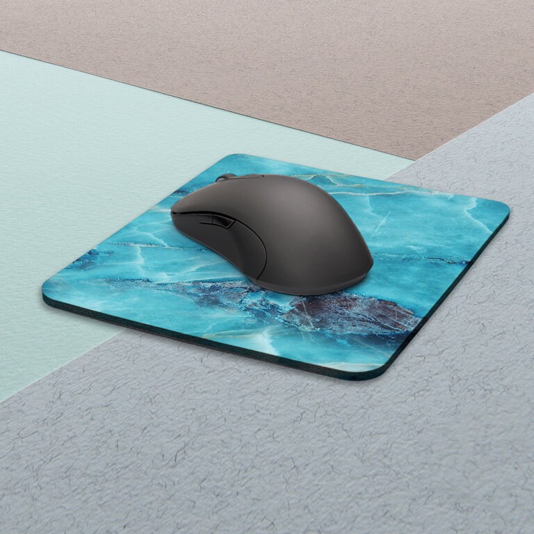 Mousepad teal Blue marble Mousepad stone Friends gift | Etsy