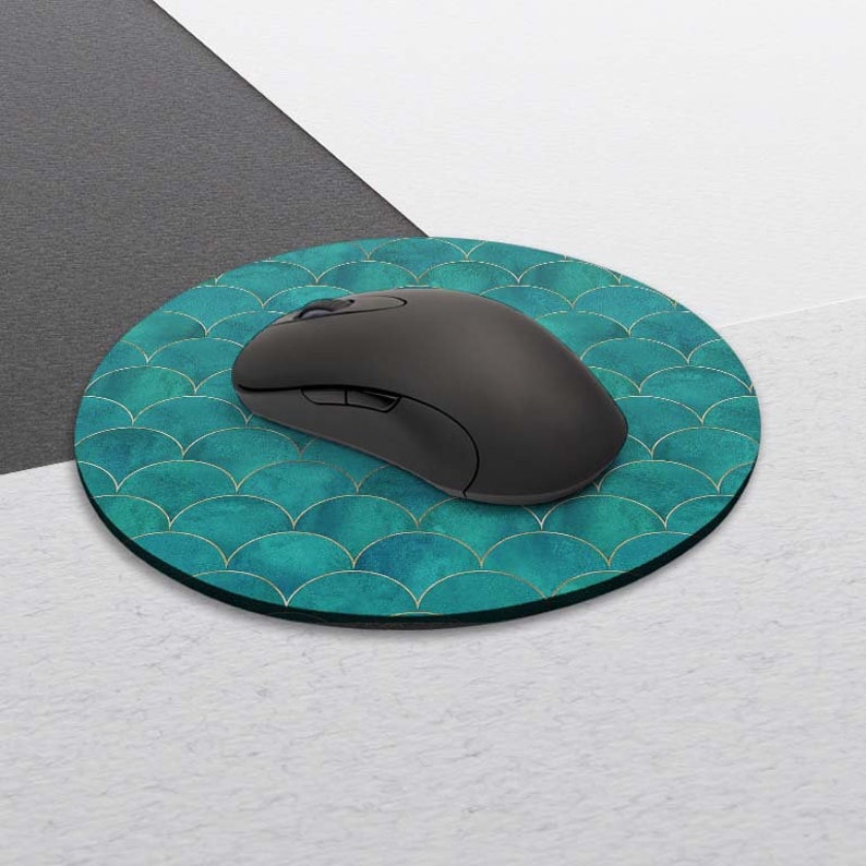 Teal Mouse Pad Mermaid Mouse Pad Ocean Cute Watercolor Blue Mouse Pad ...