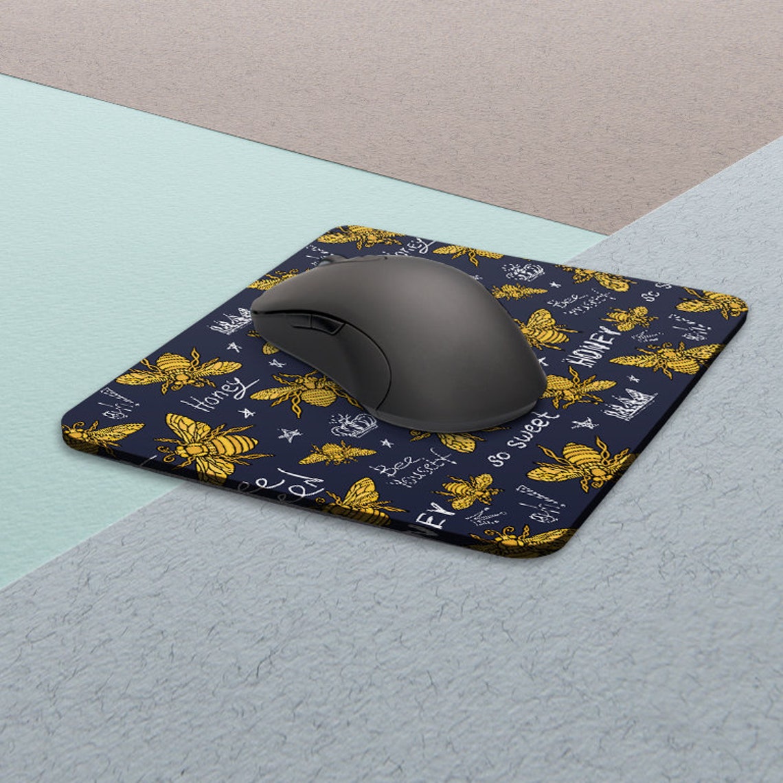 Bee Mouse pad Cute Mouse pad Round Mousepad Insect Mouse pad | Etsy