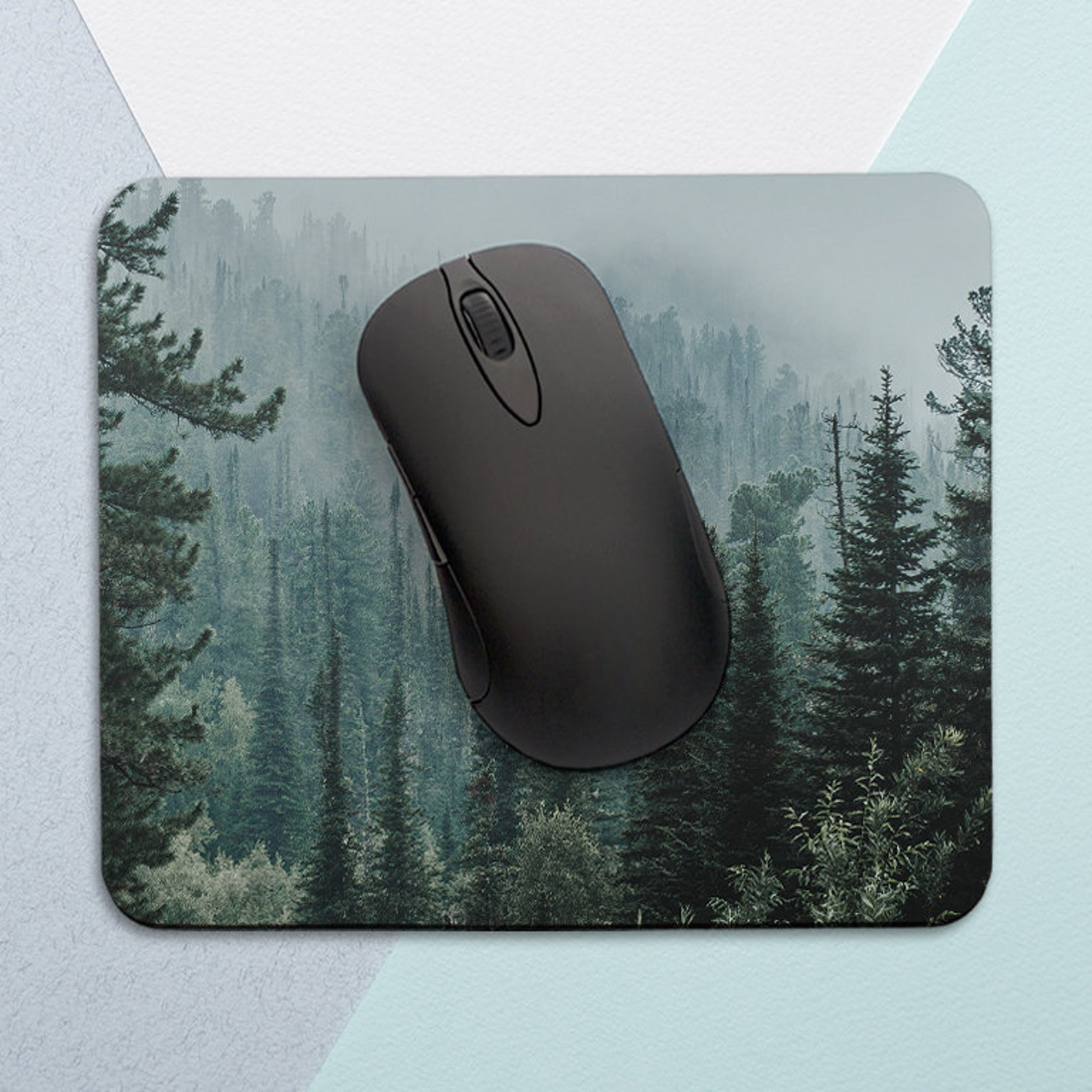 Mousepad Forest Deep Green Square Mouse Pad Mousepad Fog Mouse - Etsy