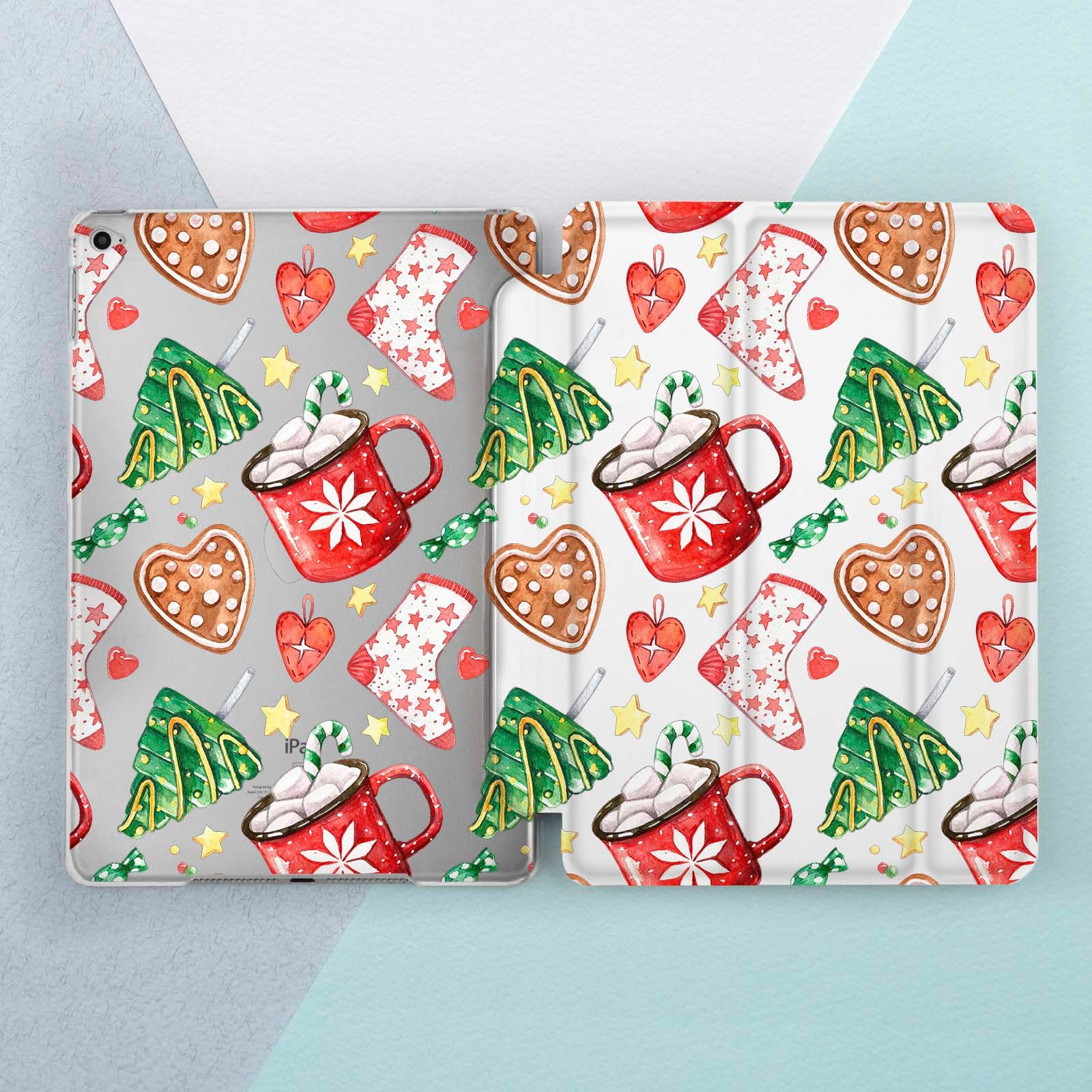 IPad Case Winter Ginger Bread Black Cover White Case iPad 6 Case Case ...