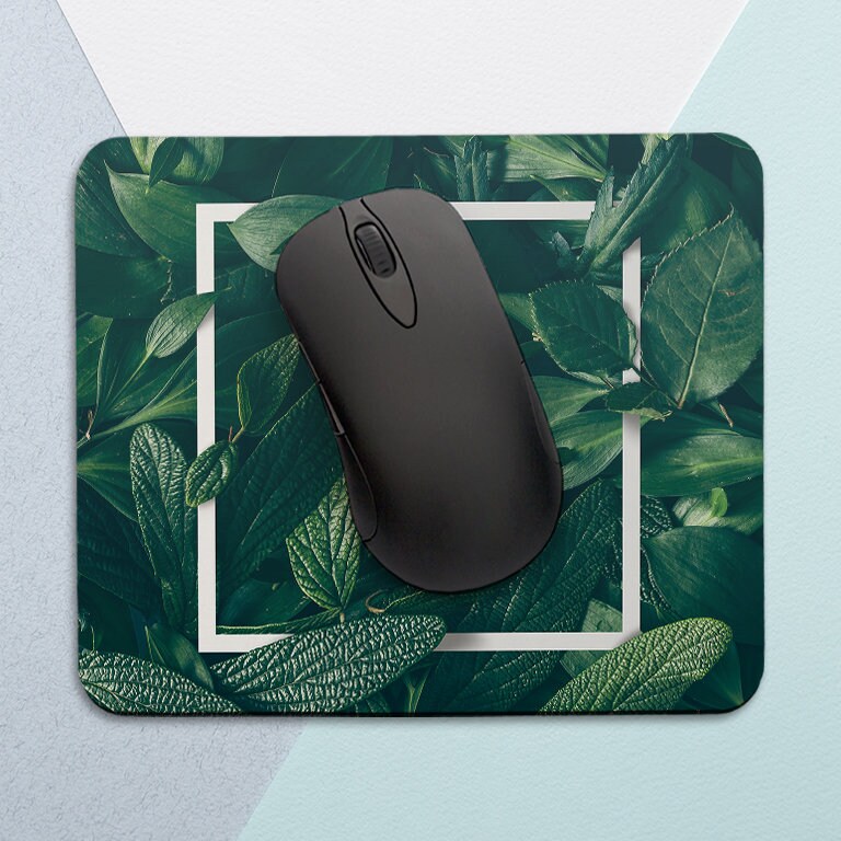 Mousepad Modern Green Floral Skin Mousepad Leaves Mouse Mat | Etsy