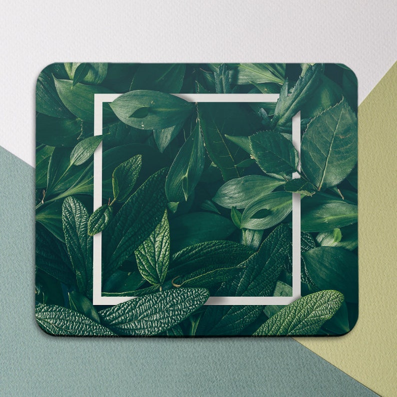 Mousepad Modern Green Floral Skin Mousepad Leaves Mouse Mat | Etsy