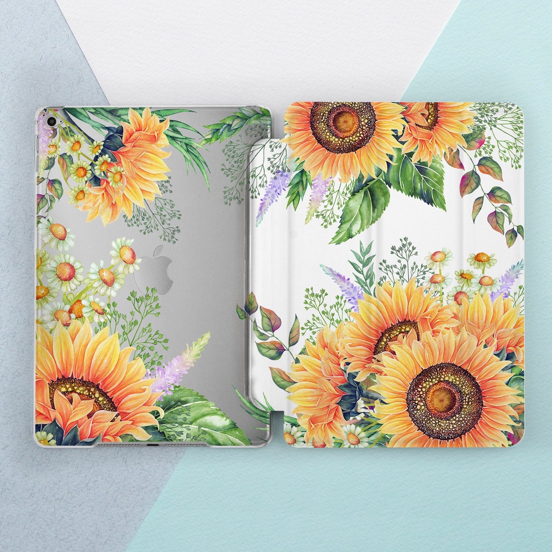 Sunflower iPad Case Flowers Cute Floral Leaf Yellow Flowers Summer ...