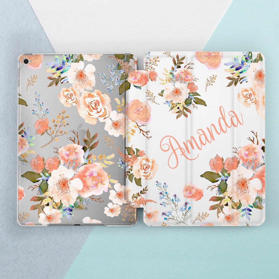 Floral iPad Case iPad Smart Case Peach Flowers Spring Summer Botanical ...