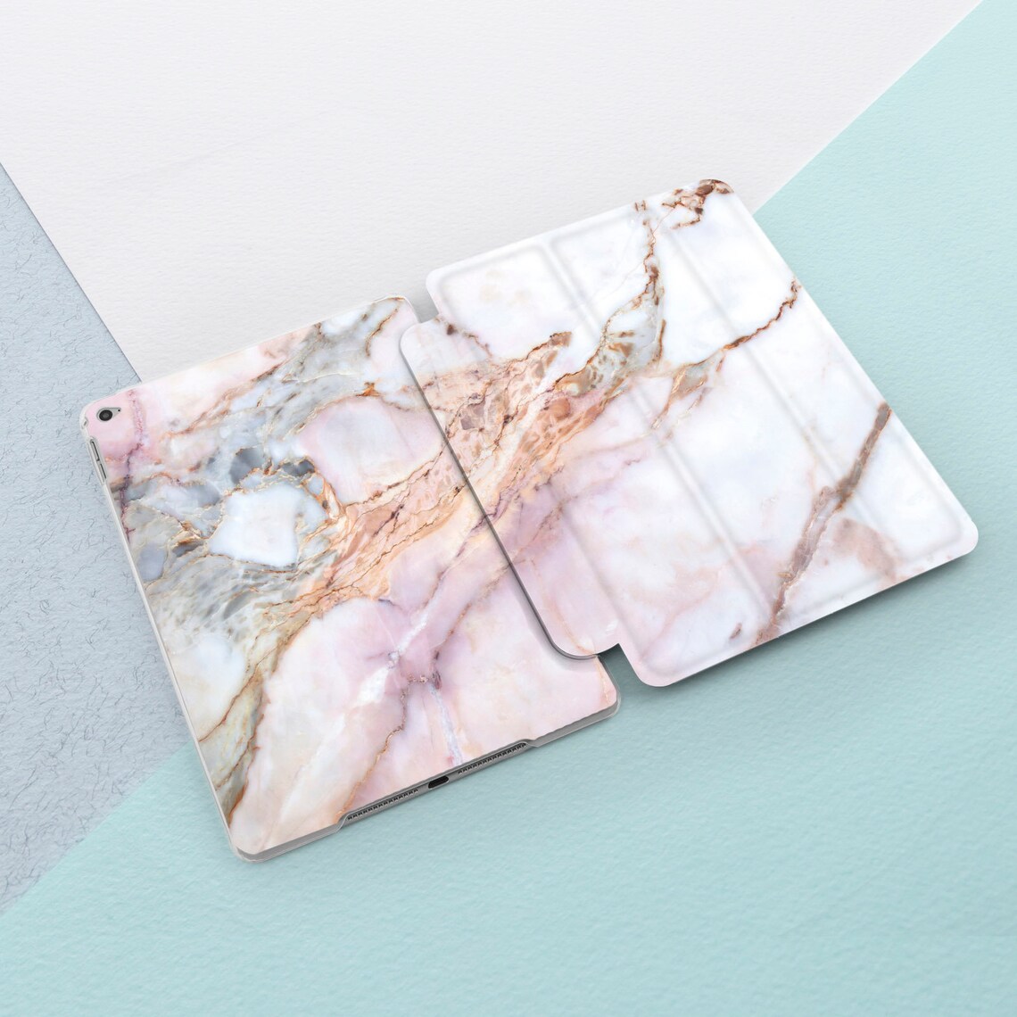 Pink Marble iPad Case Stand Cute Girly Smart Cover Tablet Case Stone ...