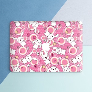 Anime MacBook Case Cute Bunnies Kawaii Pink Rabbit Laptop Cover Spring ...