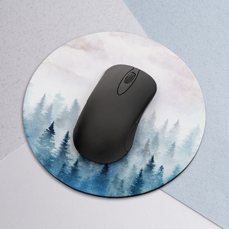 Mousepad Forest Mousepad Moon Mist Nature Art Mouse Mat Square - Etsy ...